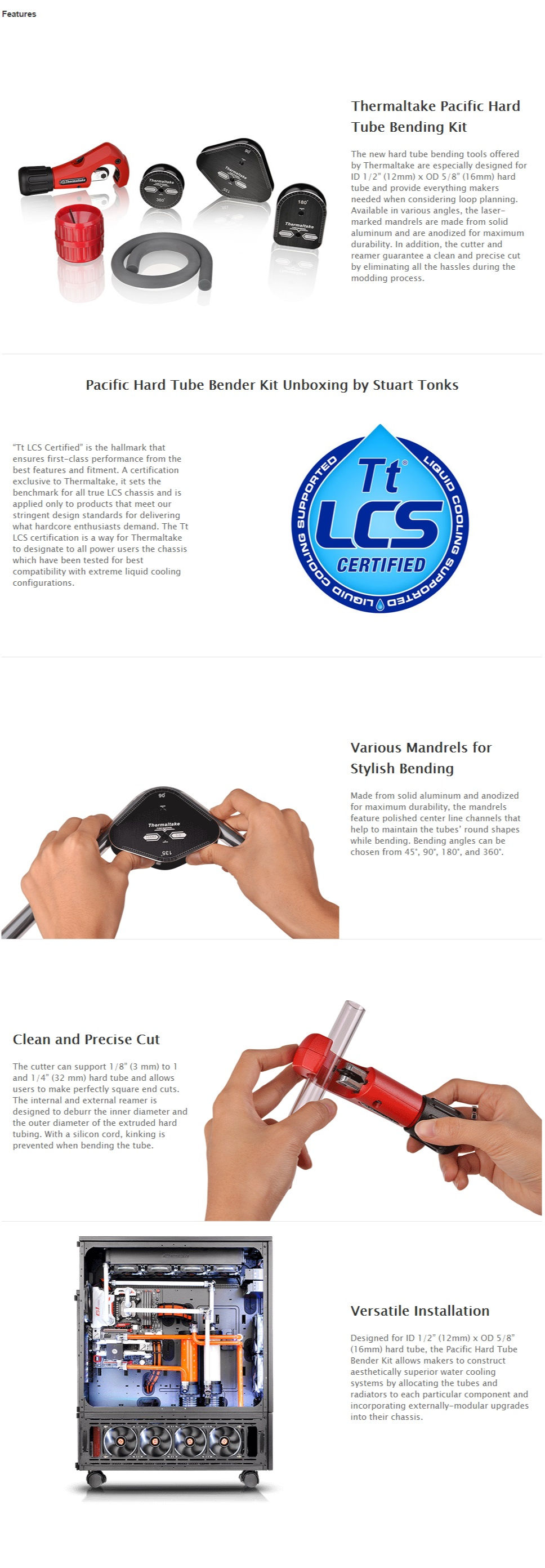 Thermaltake Pacific Hard Tube Bending Kit - 16mm