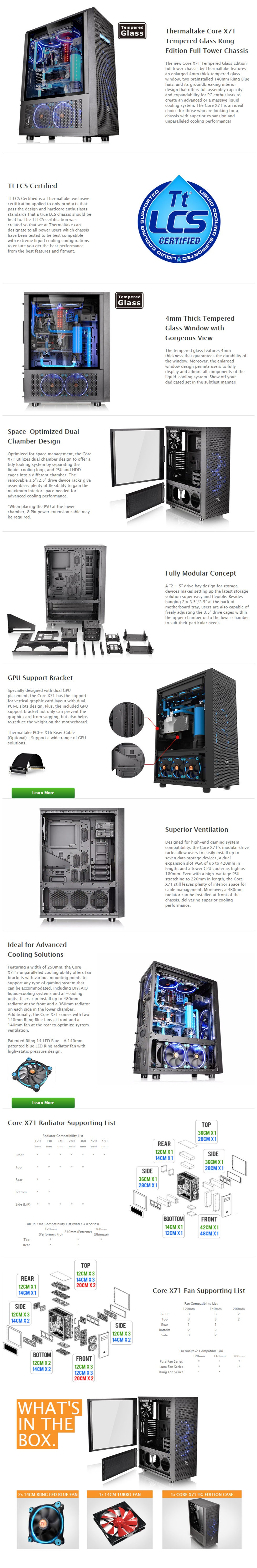 Thermaltake Core X71 Tempered Glass Riing Edition Full Tower Case